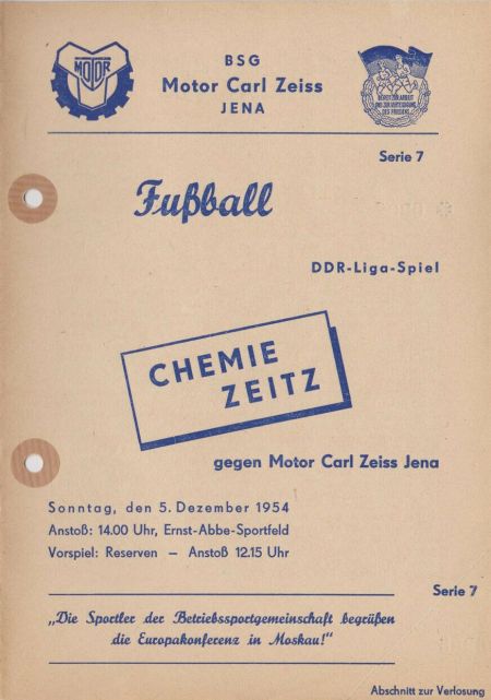 1954/1955 01. Spieltag: SC Motor Jena - BSG Chemie Zeitz 2:2 – FCC-Wiki ...